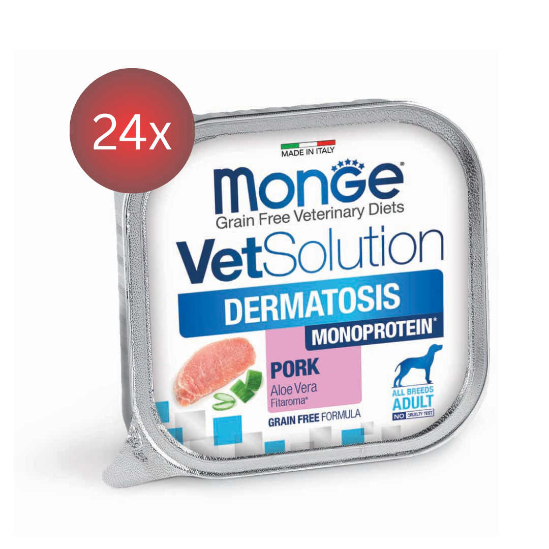 24x150g MONGE Vetsolution Grain Free Dermatosis - Hrană Umedă Câini PR
