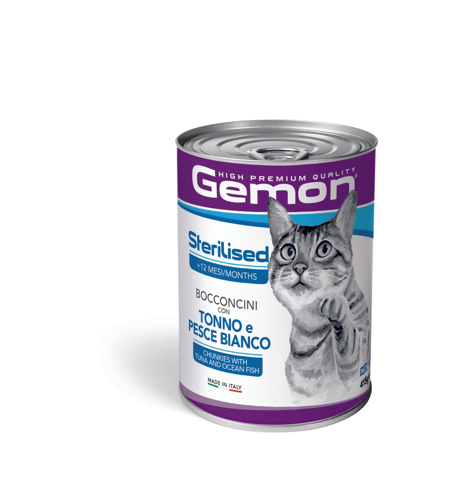 Conserve Gemon Steril cu Ton 24X415g - Pisici Adulte